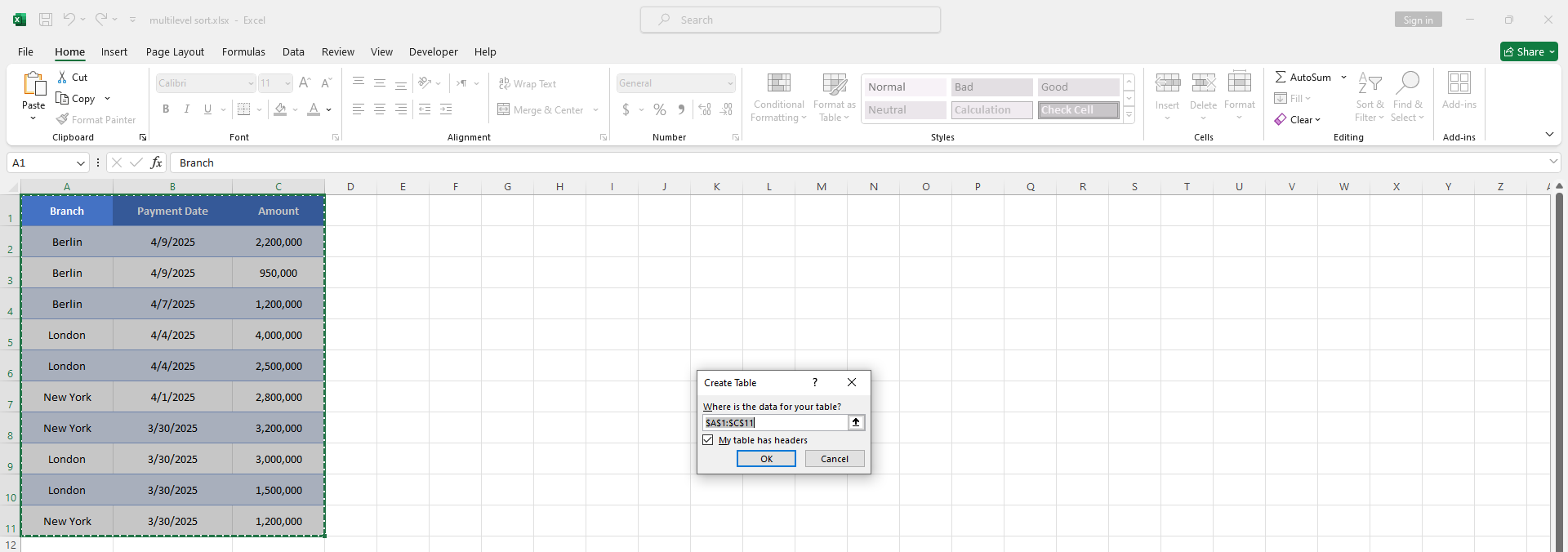 How to Perform Multi-Level Sorting in Excel Using VBA – Iran VBA